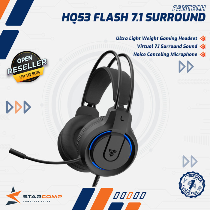 Jual Fantech FLASH HQ53 7.1 Surround Sound Headset Gaming USB | Shopee ...