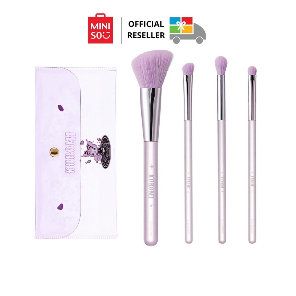 Jual MINISO X SANRIO BRUSH MAKEUP 4 PCS WITH POUCH | Shopee Indonesia
