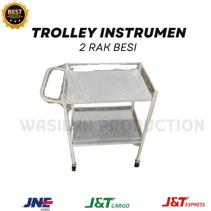 Jual TROLLEY INSTRUMEN 2 RAK || MEJA INSTRUMEN || TROLLEY 2 RAK BESI ...