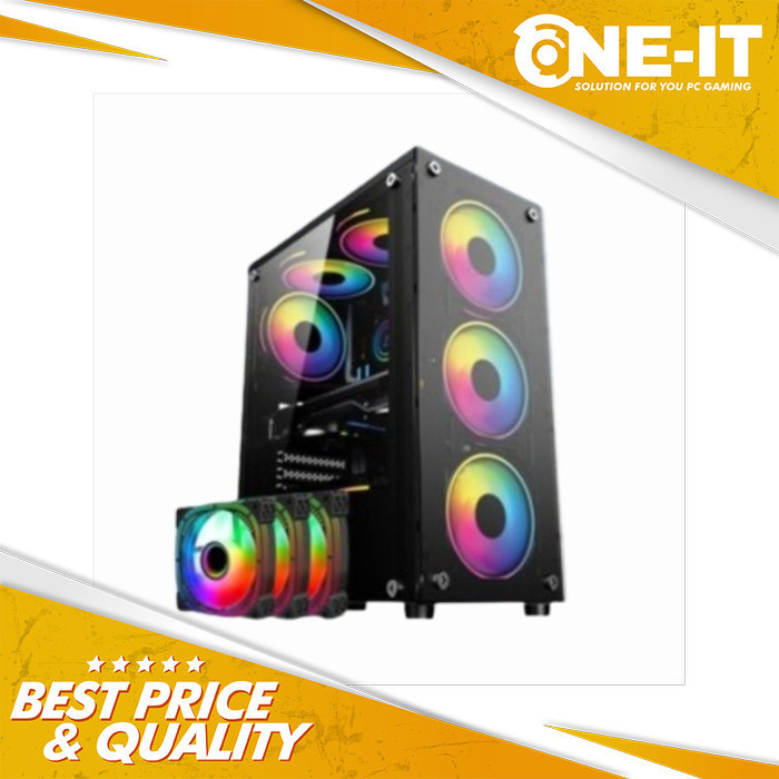 Jual Case Cubic T-305 ATX T305 3x Fan RGB Casing PC Komputer | Shopee ...