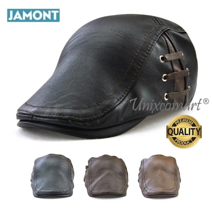 Jual Jamont Three Side Lines Topi Newsboy Flat Hat Pelukis Patino ...