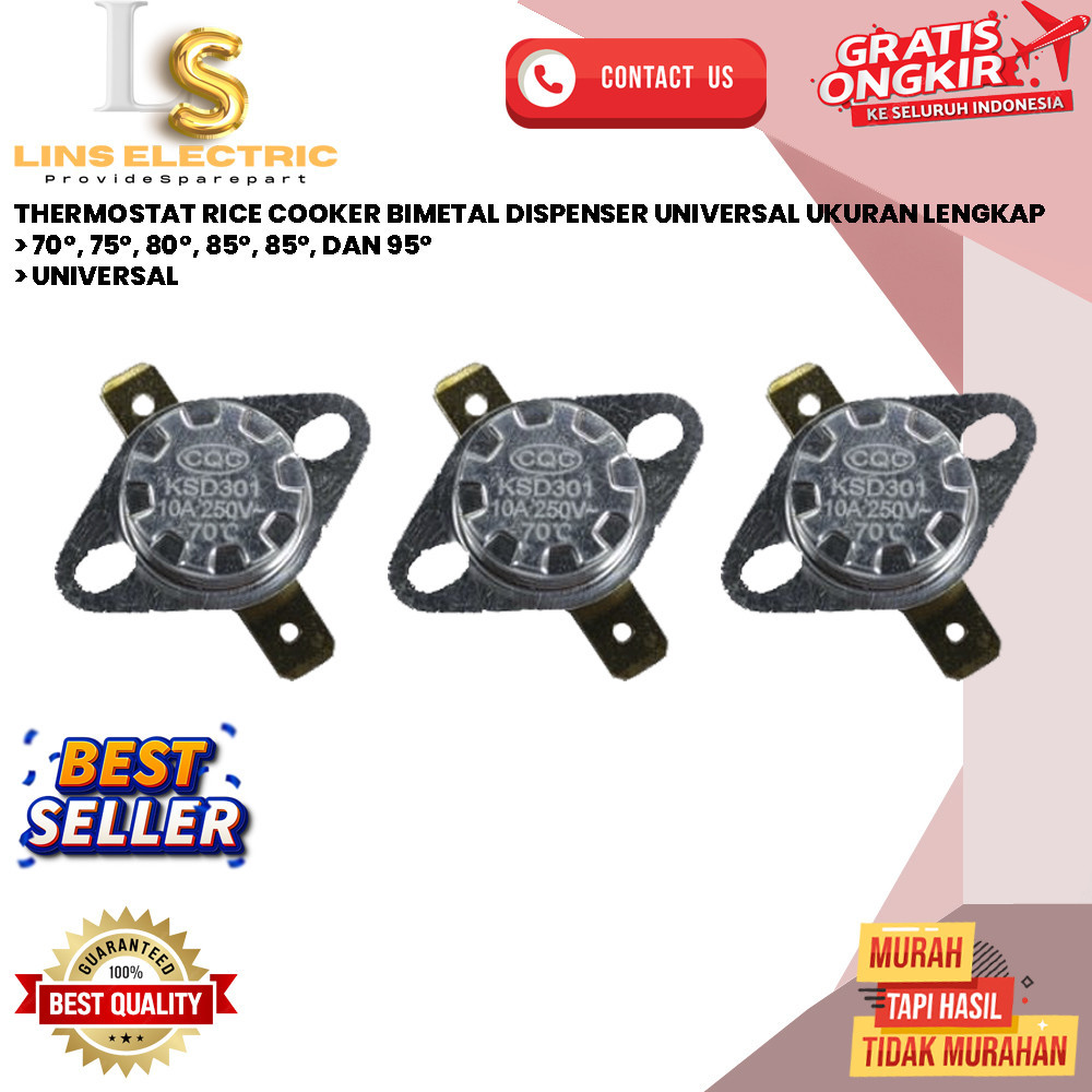 Jual THERMOSTAT RICE COOKER BIMETAL DISPENSER UNIVERSAL UKURAN LENGKAP LINS | Shopee Indonesia