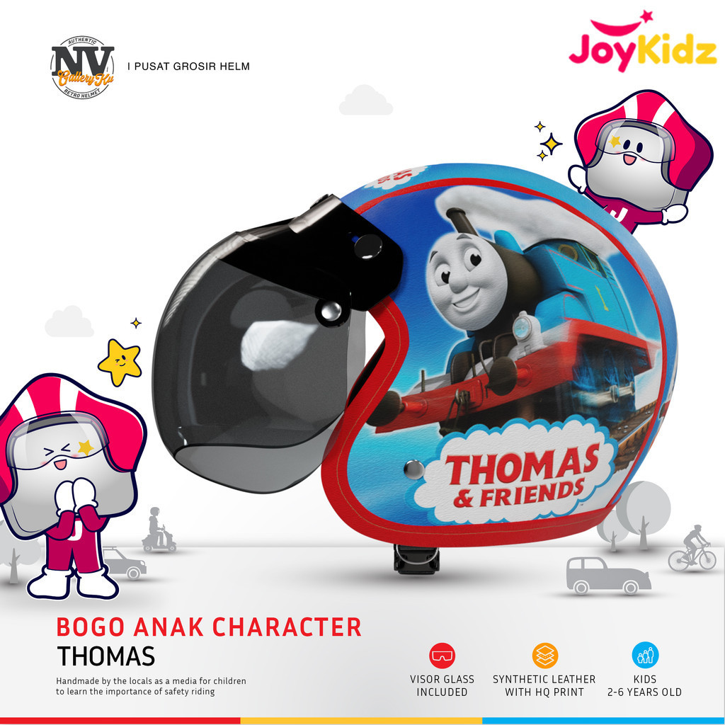 Jual Helm Anak Bogo Retro Karakter Thomas and Friends 2 3 4 5 6 7 Tahun ...