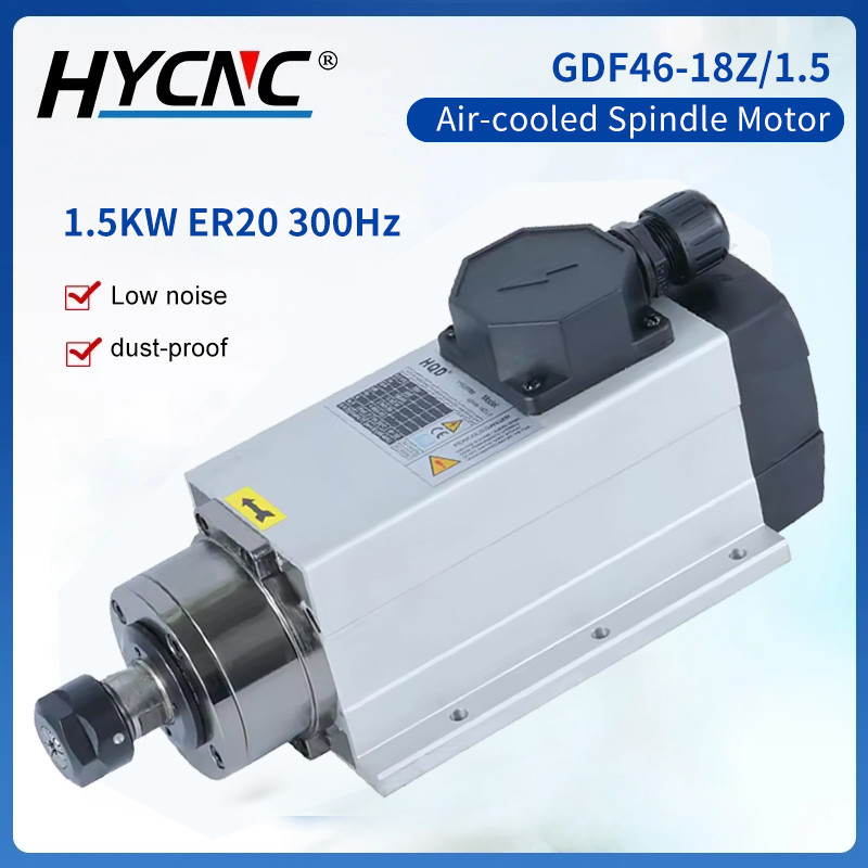 Jual CNC 1.5 KW Spindle Motor Air Cooled 1.5KW Woodworking with Flange ER20 18000RPM for CNC ...