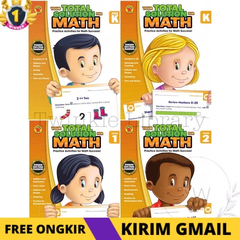 Jual KS Your Total Solution for Math PreK K Grade 1 & 2 - Buku Worksheet Matematika Anak TK SD ...