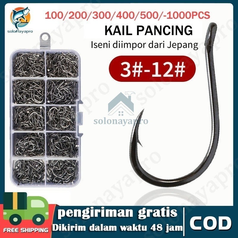 Jual Set 1000 Pcs Kail Pancing Aneka Ukuran Bahan Baja Karbon Dengan ...