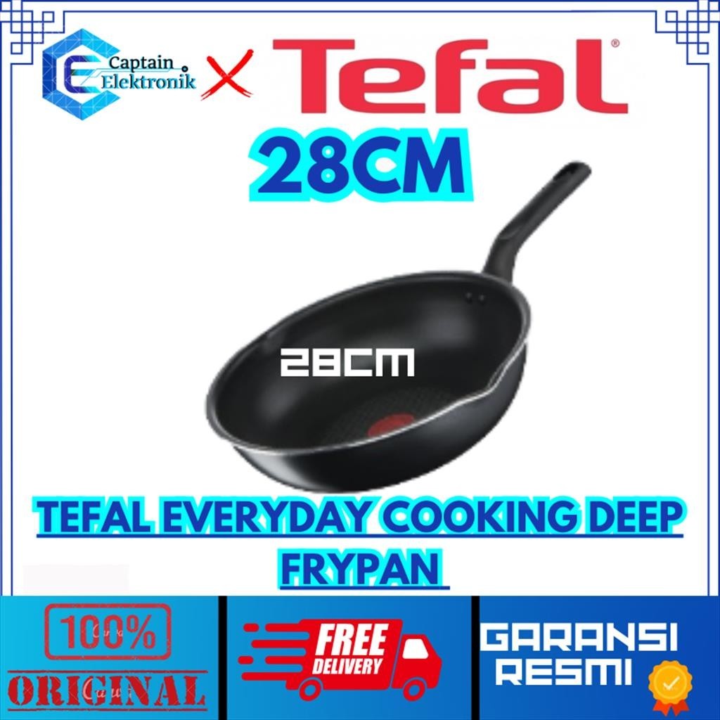 Jual Tefal Everyday Cooking Deep Frypan 28cm Wajan Anti Lengket C5738695 | Shopee Indonesia