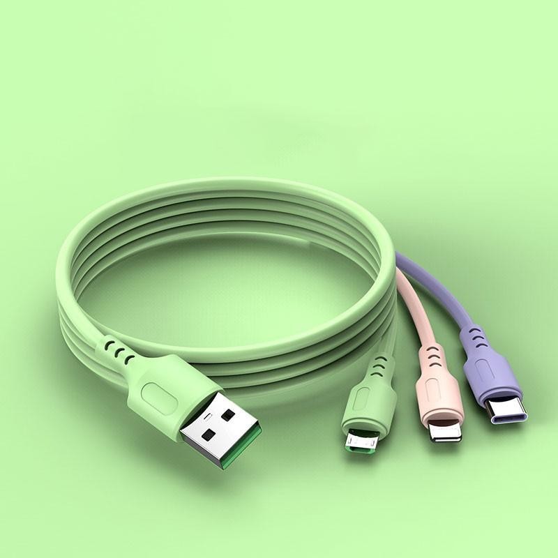 Jual AiEda - Kabel Data Charger 3 in 1 | Macaron Universal Type C/Micro ...