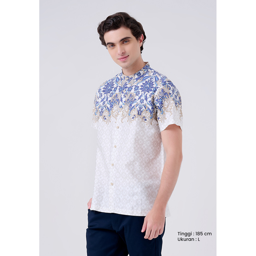 Jual MANZONE - Kemeja Lengan Pendek Pria Aighar SS Modern Fit - Navy ...