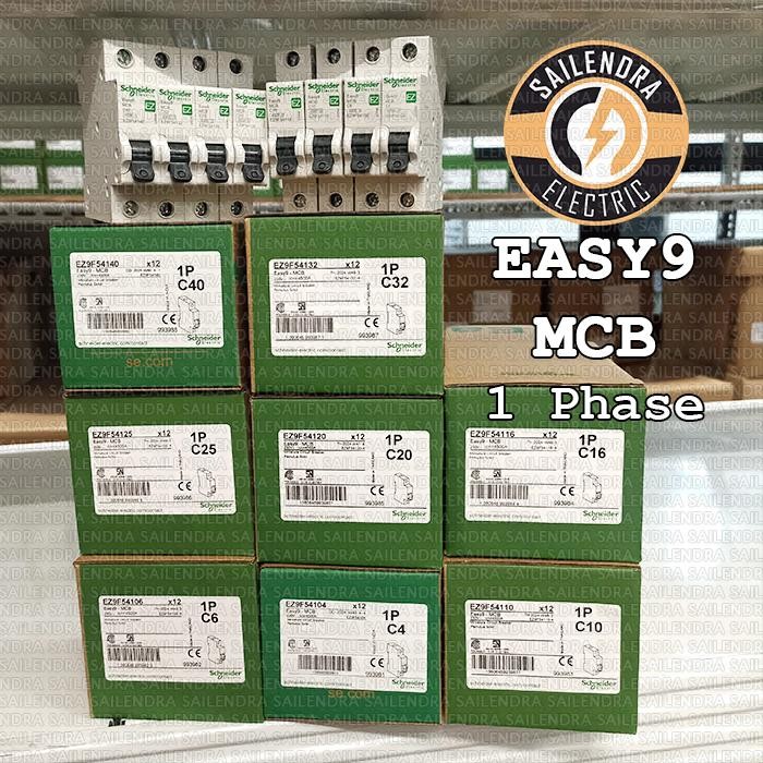 Jual SCHNEIDER EASY9 MCB 1Phase 1P 4A 6A 10A 16A 20A 25A 32A 40A - Pemutus Arus Listrik 1P ...
