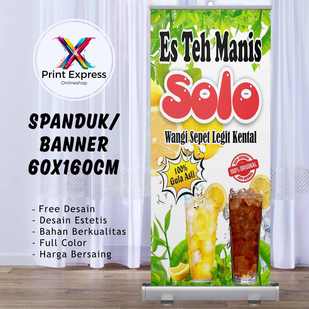 Jual Cetak Spanduk Es Teh Manis Solo Wangi Dan Kental 60x160 Cm Bisa ...