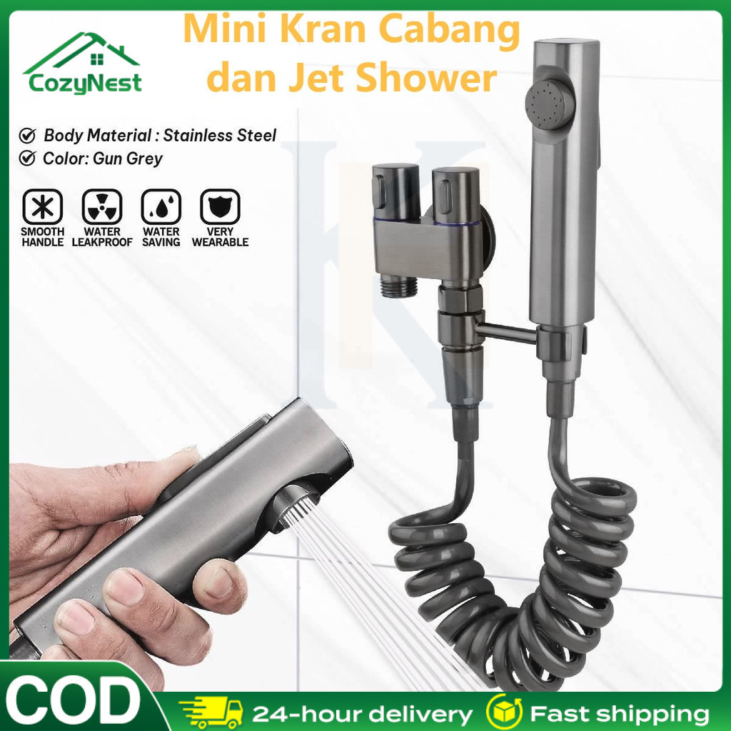 Jual jet shower toilet duduk kran shower kamar mandi Abu-abu Mini Kran ...