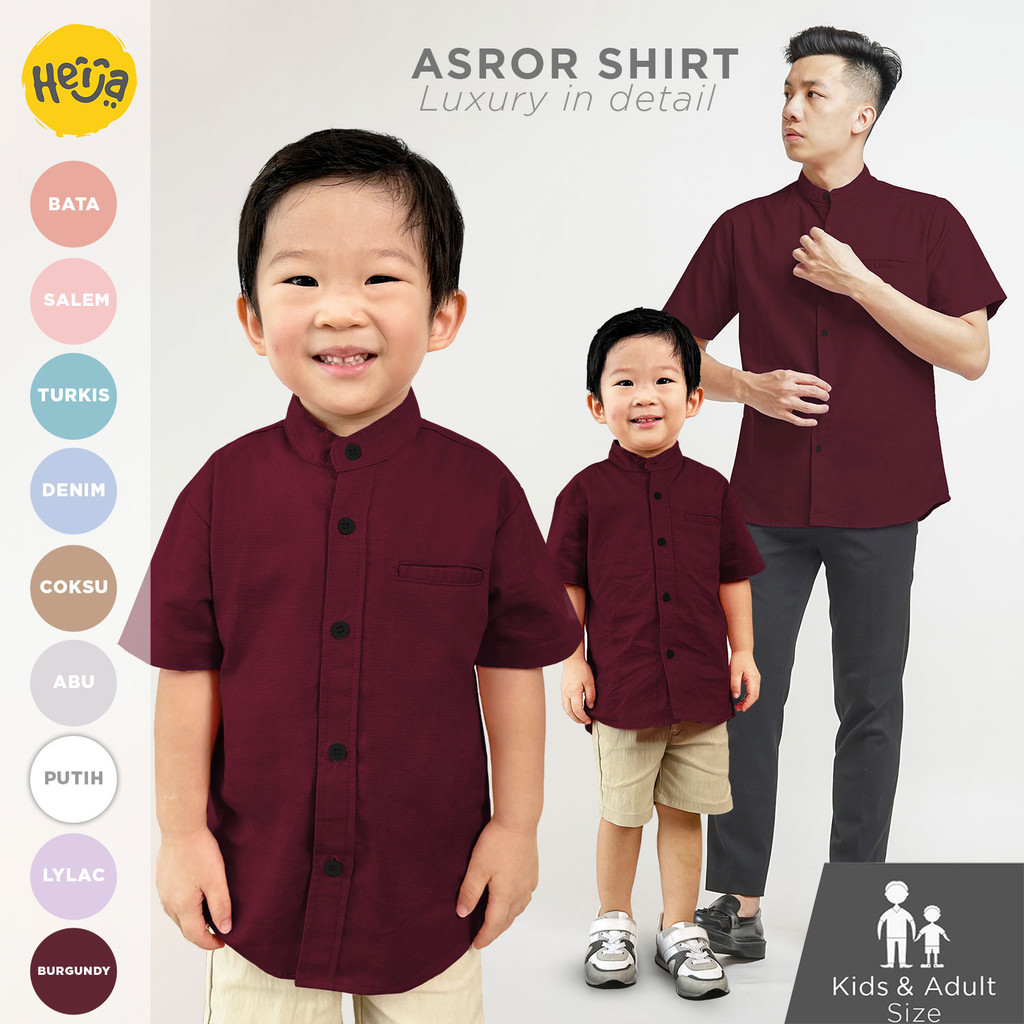 Jual HEIJA | ASROR BURGUNDY - Kemeja Koko Anak Lengan Pendek Warna ...