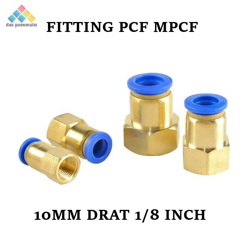 Jual FITTING PNEUMATIC UKURAN 10MM JENIS PCF MPCF LURUS DRAT 1/8 INCH | Shopee Indonesia