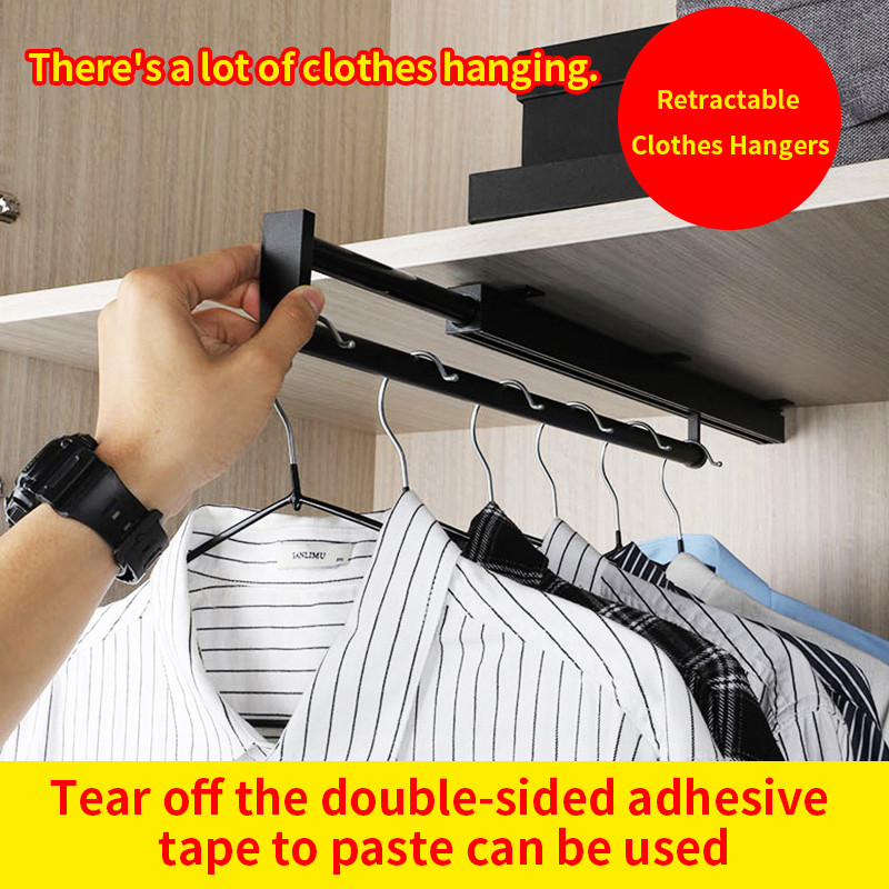 Jual Closet shallow closet retractable hangers Cabinet hanging rod ...