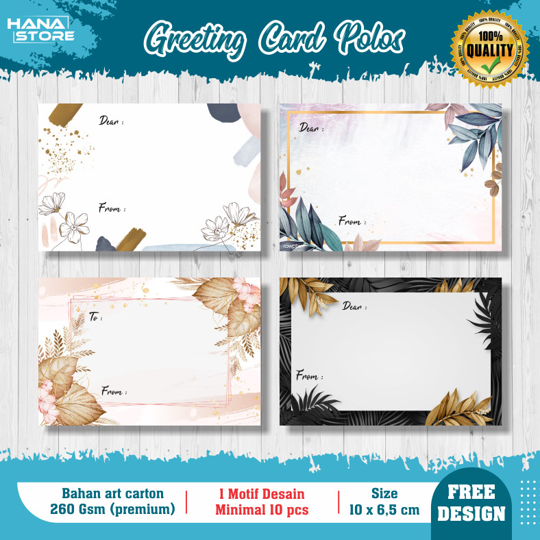 Jual Greeting Card POLOS - Gift Card - Kartu Ucapan - Greeting Card ...