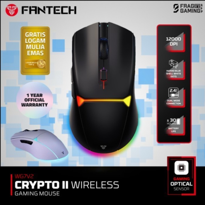 Jual Fantech WG7 V2 / WG7-V2 / WG-7V2 / WG7V2 Wireless Gaming Mouse ...