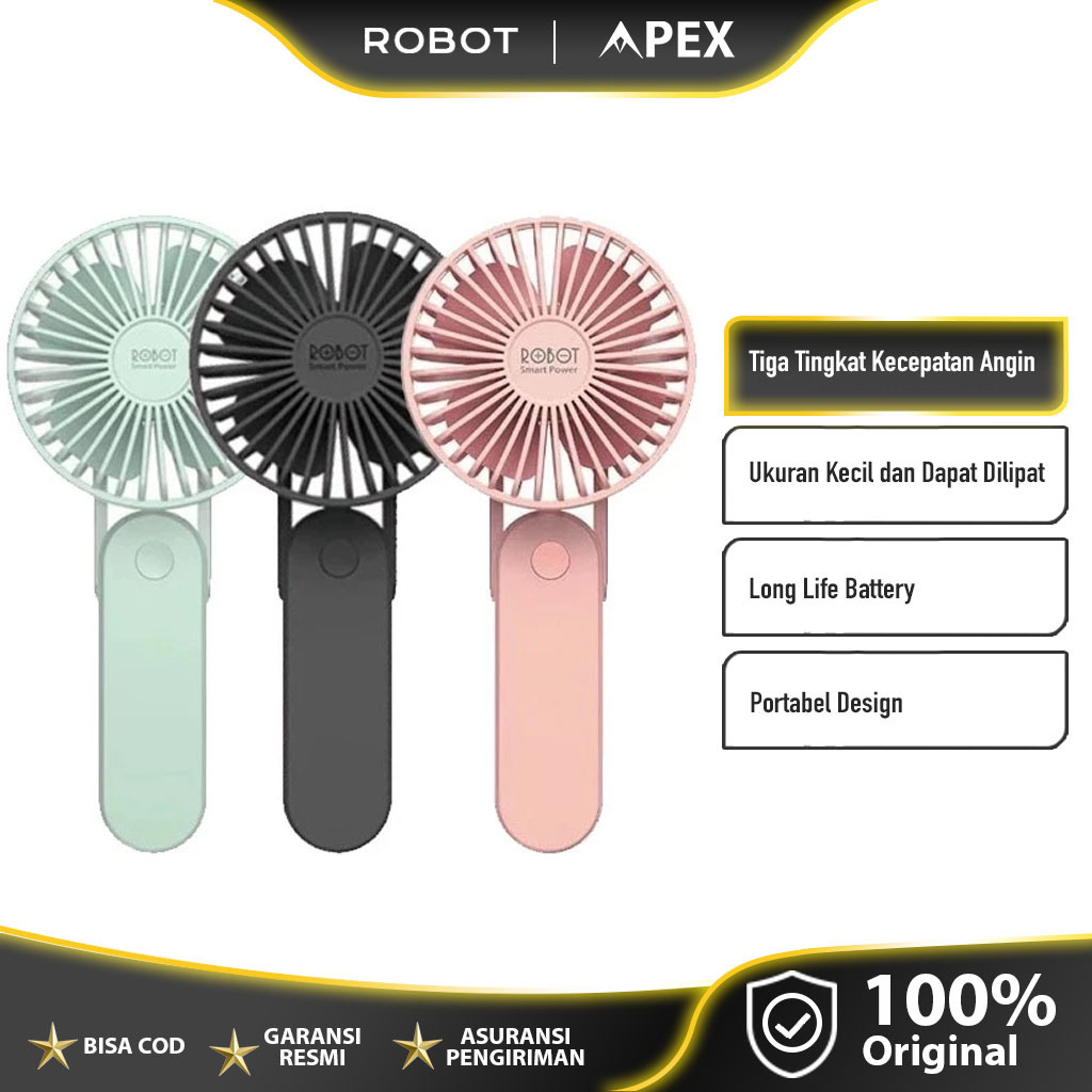 Jual Robot Mini Fan Portable RT-BF11 Kipas Angin Mini Foldable 2000mah ...