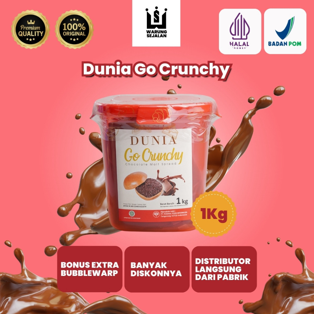 Jual Dunia GO Crunchy Chocolate Malt 1kg Coklat Crunchy Premium 1Kg ...