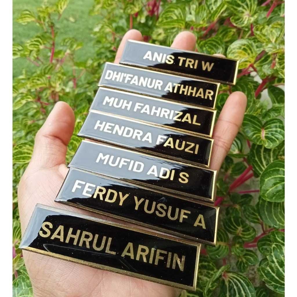 Jual Nama Dada Resin (GOLD ASLI)/Name Tag/Nametag/Papan Nama Dada/Name ...
