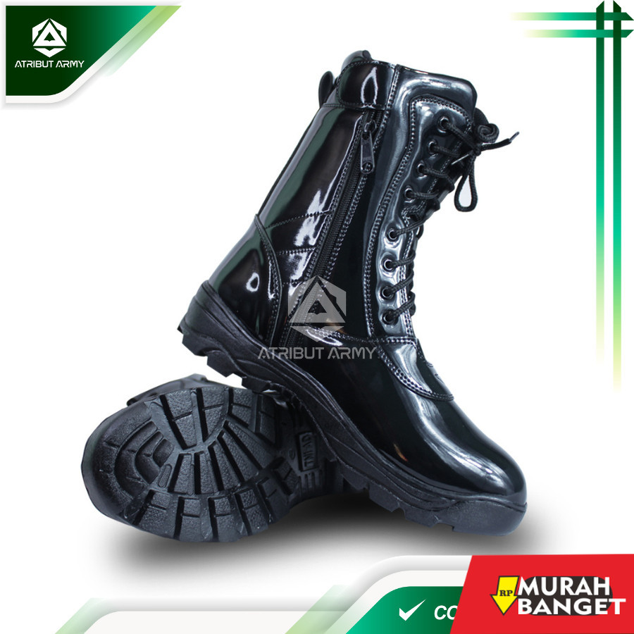 Jual Sepatu pdh- [BERKUALITAS] SEPATU PDL TNI KILAP GLOSSY KULIT ...