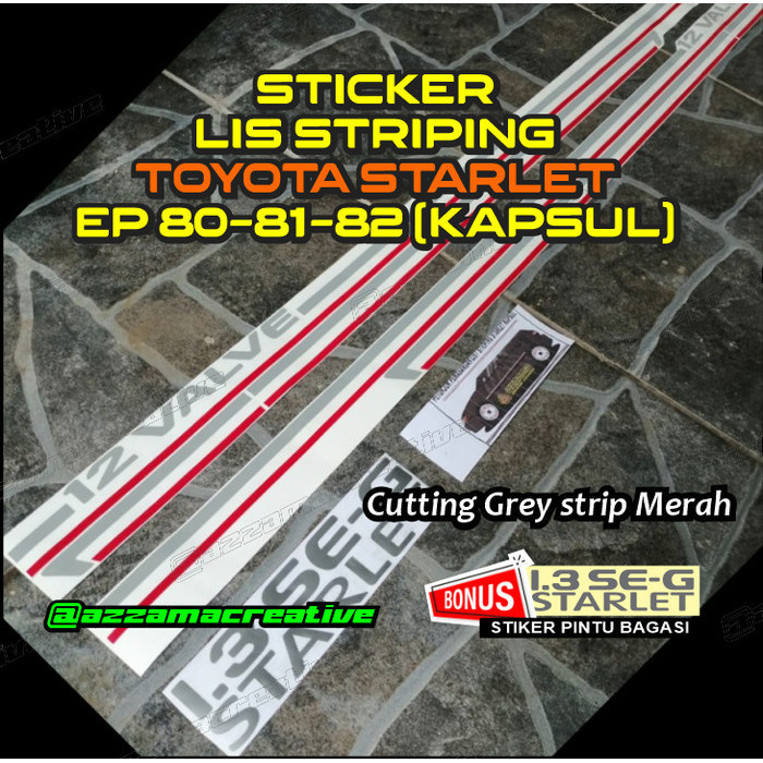 Jual Stiker List Striping Starlet kapsul - Cutt Grey Merah | Shopee ...