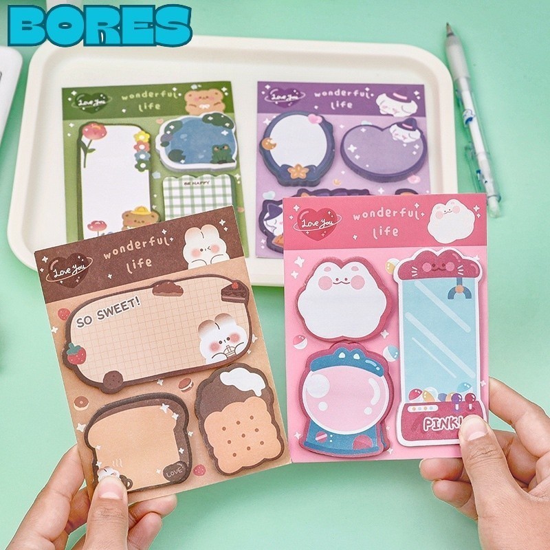 Jual BORES Sticky Notes Lucu 3 IN 1 Tempelan Kertas Catatan 60 Lembar ...