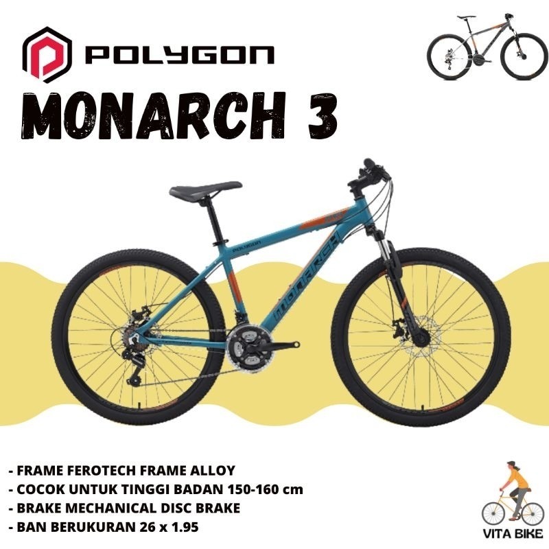 Jual Sepeda Polygon Monarch M3 3 MTB 26 Tosca | Shopee Indonesia