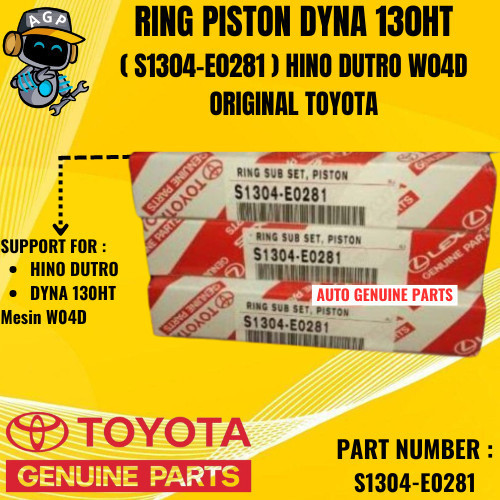 Jual RING PISTON DYNA 130HT ( S1304-E0281 ) HINO DUTRO W04D ORIGINAL TOYOTA | Shopee Indonesia