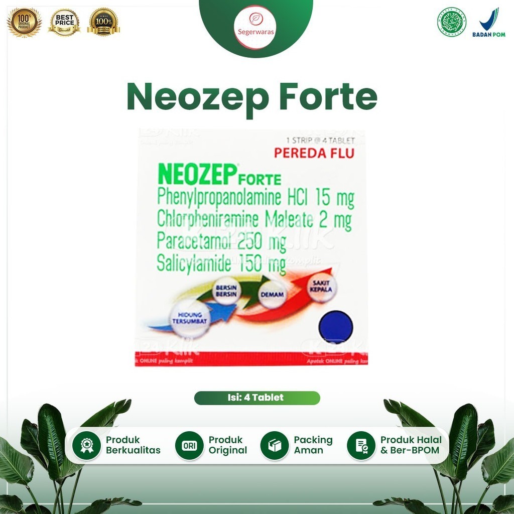 Jual Neozep Forte Strip isi 4 Tablet Obat Flu dan Hidung Tersumbat ...