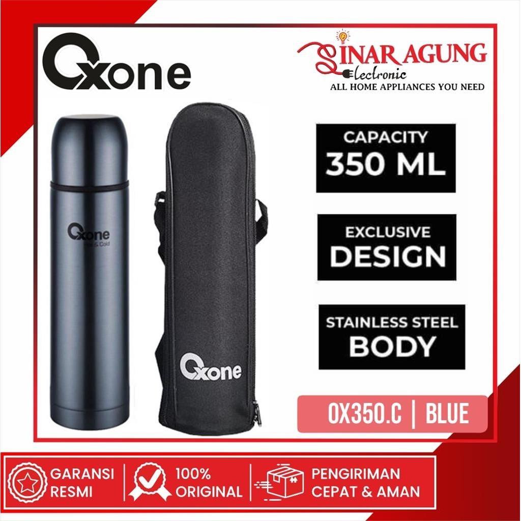 Jual TERMOS OXONE STAINLESS STEEL AIR PANAS / DINGIN OX 350 [350 ML] BLUE | Shopee Indonesia