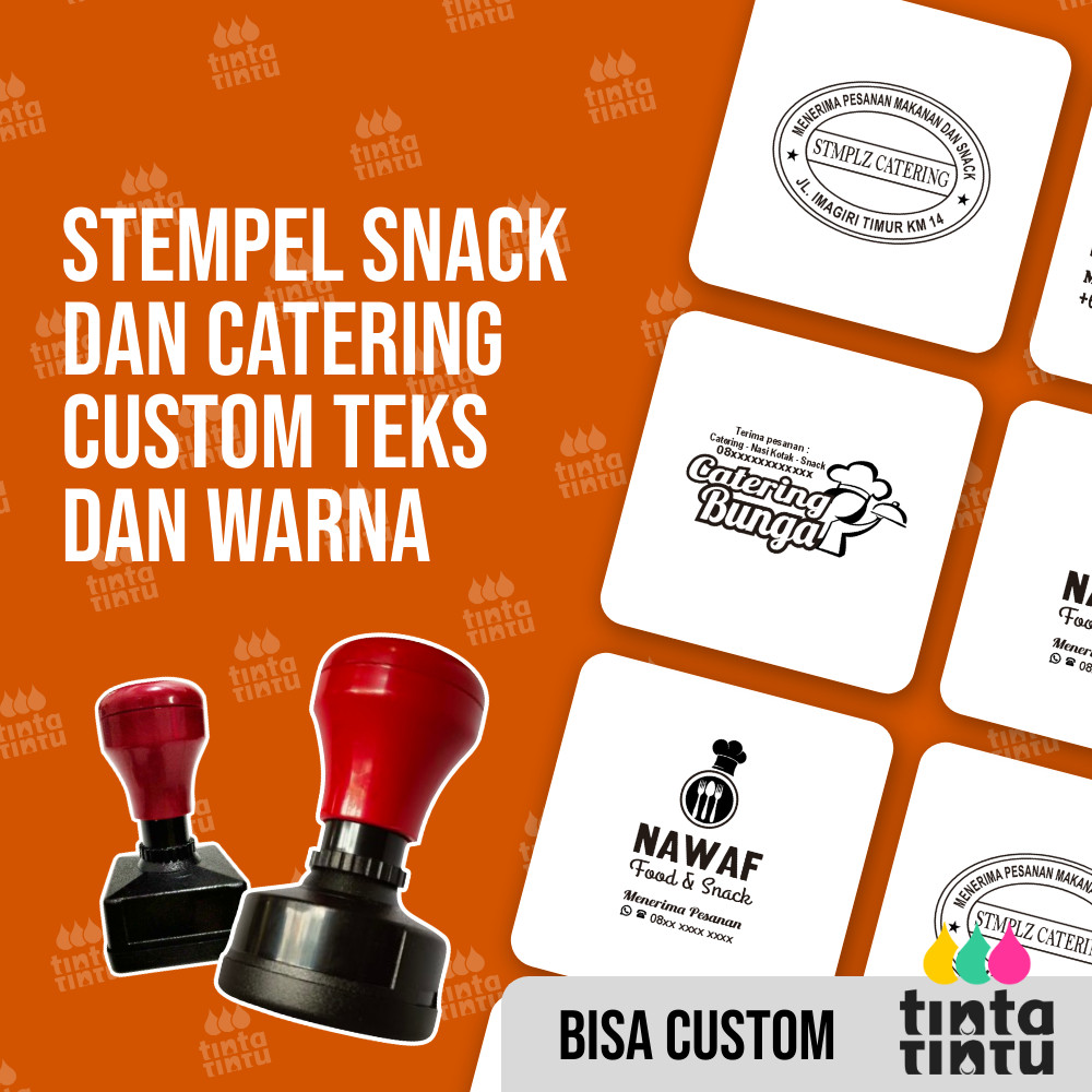 Jual Stempel Snack Dan Catering Custom Teks dan Warna | Shopee Indonesia