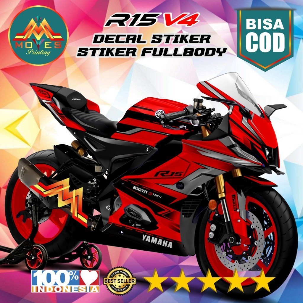 Jual Terbaru Decal Stiker Yamaha R15 V4 Variasi Fullbody Yamaha R15 V4 ...