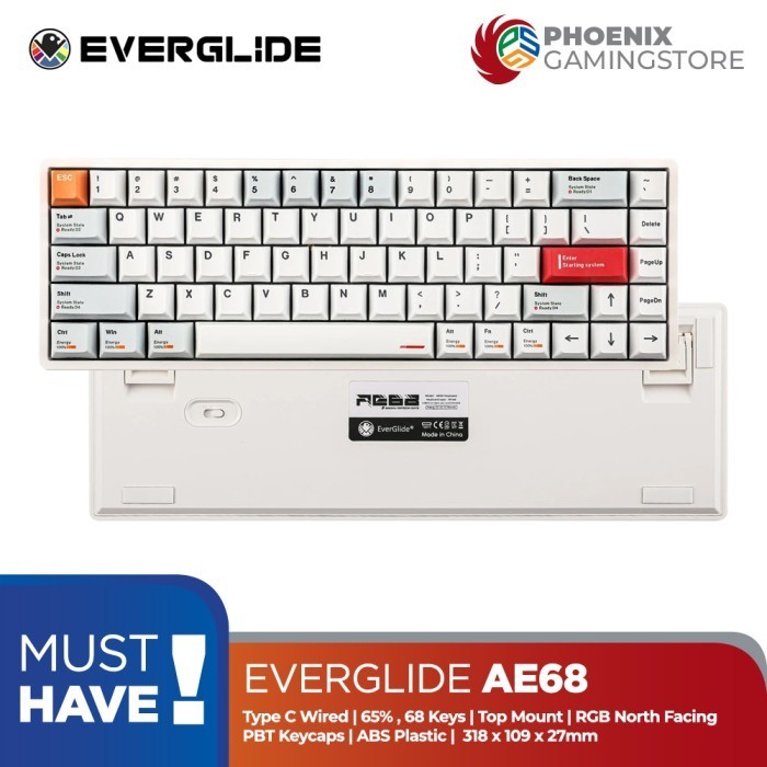 Jual EverGlide AE68 65% Layout Mechanical Keyboard RGB Wired Polling ...