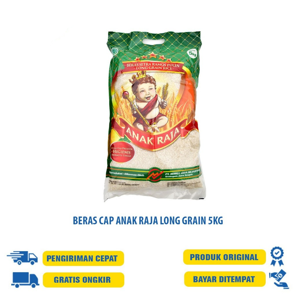 Jual BERAS CAP ANAK RAJA 5 KG / ANAK RAJA SUPER / PULEN WANGI | Shopee ...