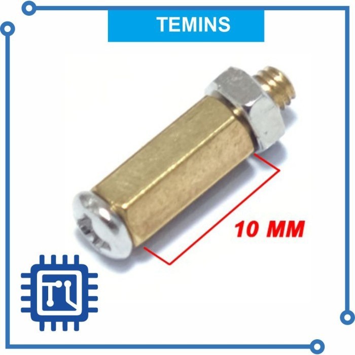 Jual Spacer Kaki PCB M3 1CM M3X10+6 10MM 1 Cm Bahan Kuningan Termasuk ...