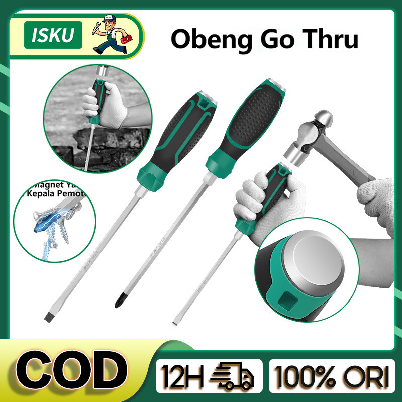 Jual ISKU Obeng Ketok Magnet Multifungsi Screwdriver Obeng Getok Putar ...