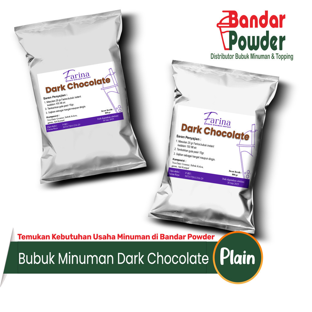 Jual Bubuk Minuman Dark Chocolate 1kg - Farina Serbuk Minuman Coklat ...
