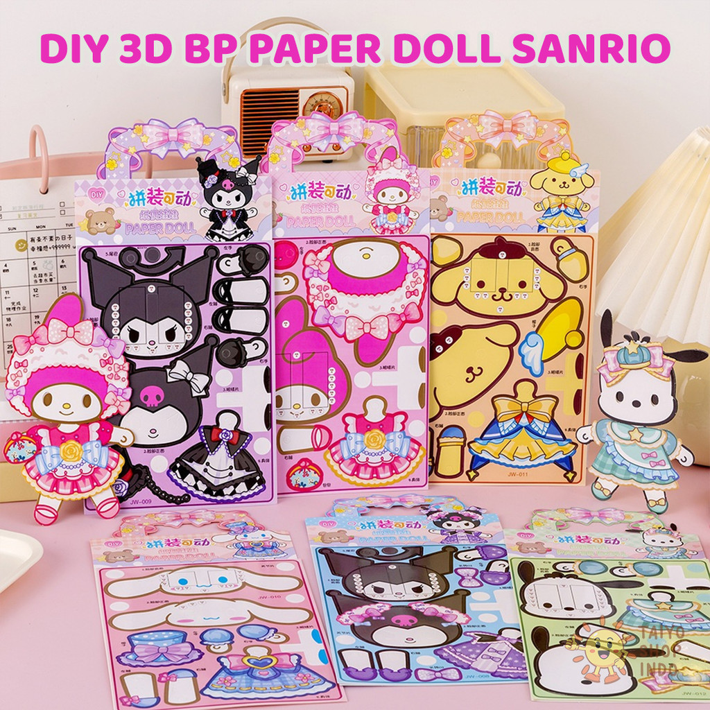 Jual TAIYO Mainan Anak DIY 3D BP Paper Doll Sanrio Boneka Kertas ...