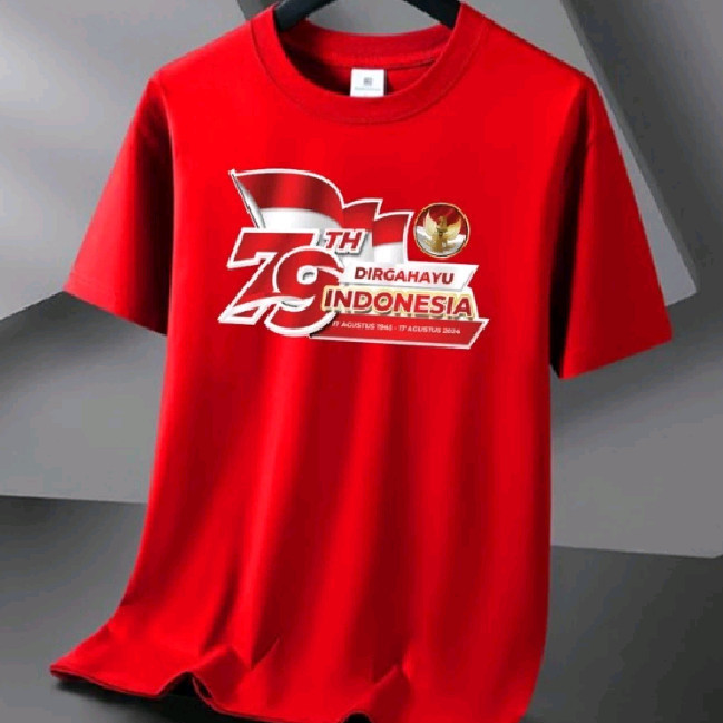 Jual HR Kaos 17 Agustus 2024 HUT RI 79 Kemerdekaan Indonesia Dewasa Pria Wanita - Merah, M ...