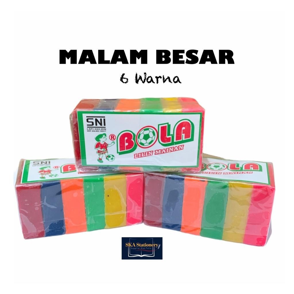 Jual Lilin Mainan/Malam/Plastisin/Playdough Besar 6 warna (Pak ...
