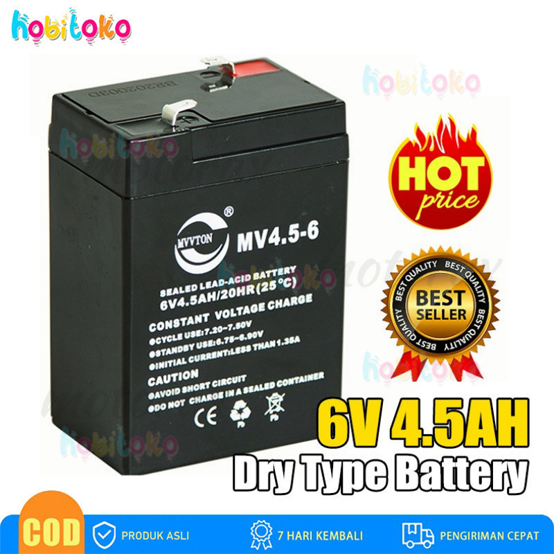 Jual Baterai Isi Ulang Sel Kering 6V-4,5Ah Baterai Asam Timbal Tugas ...
