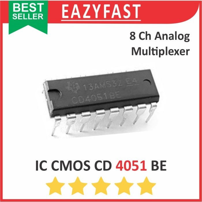 Jual IC CMOS CD 4051 BE DIP 8 Ch Channel 8Ch Analog Multiplexer CD40160BE CD40106 40106BE CD HD ...