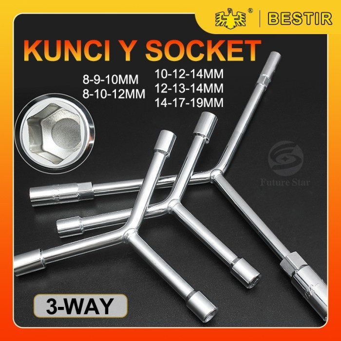Jual Kunci Sok Y-Type Socket Wrench Panjang 8 9 10 12 13 14 17 19mm ...