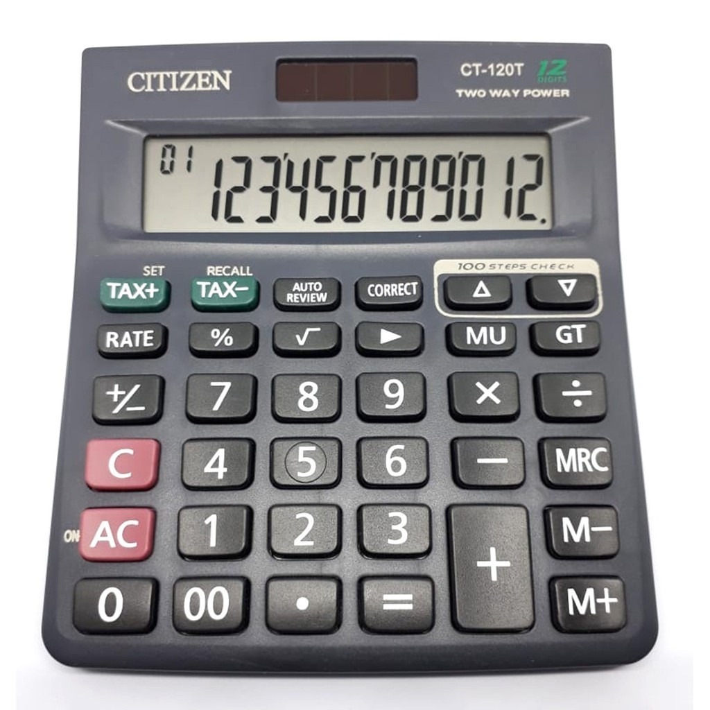 Jual Kalkulator Citizen Type CT 120 T - Calculator Citizen 12 Digit CT ...