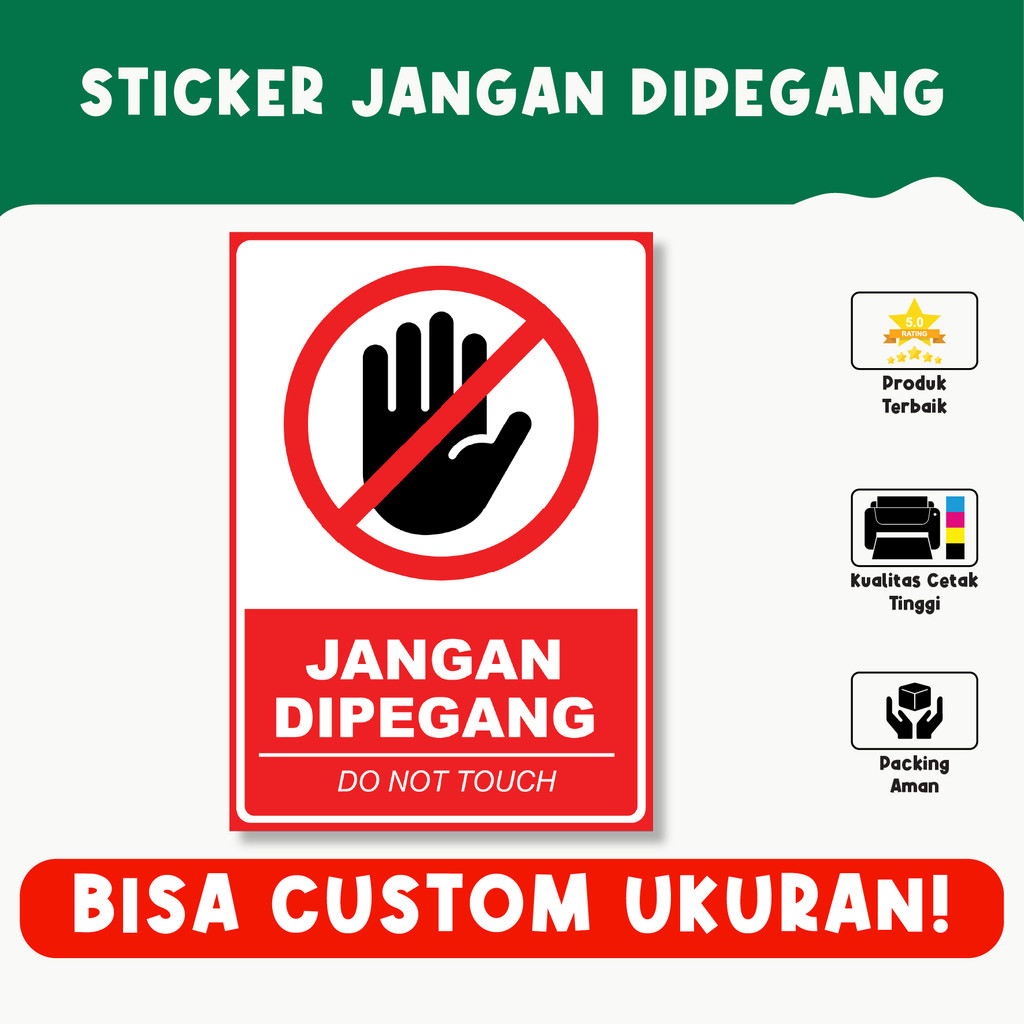 Jual Sticker Jangan Dipegang – Tahan Air, Vinyl Premium, Custom ...