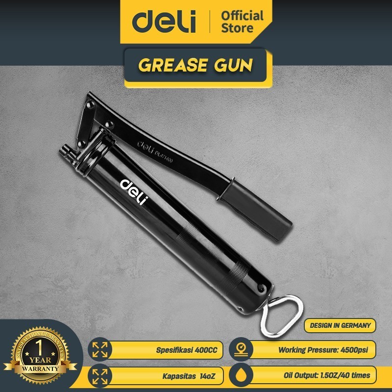 Jual Deli Pompa Gemuk 400 CC / Deli Grease Gun 400 CC - 4500 psi Untuk ...