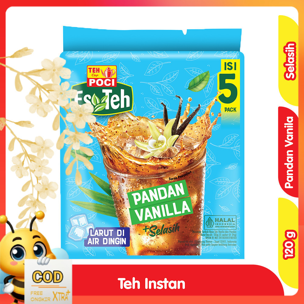 Jual Es Teh Poci Pandan Vanila + Selasih 120 g | Shopee Indonesia