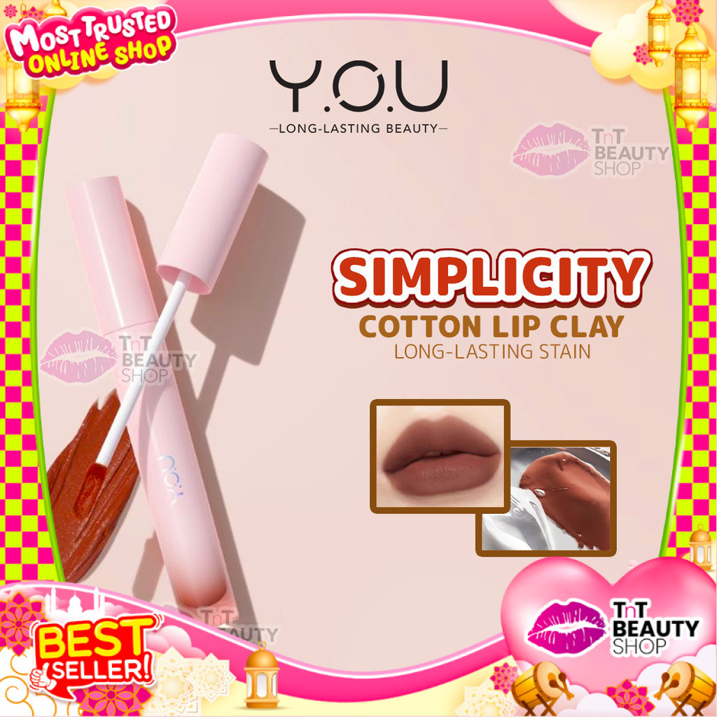 Jual Y.O.U Simplicity Cotton Lip Clay Lip Stain Lipstick Lembut Mousse ...