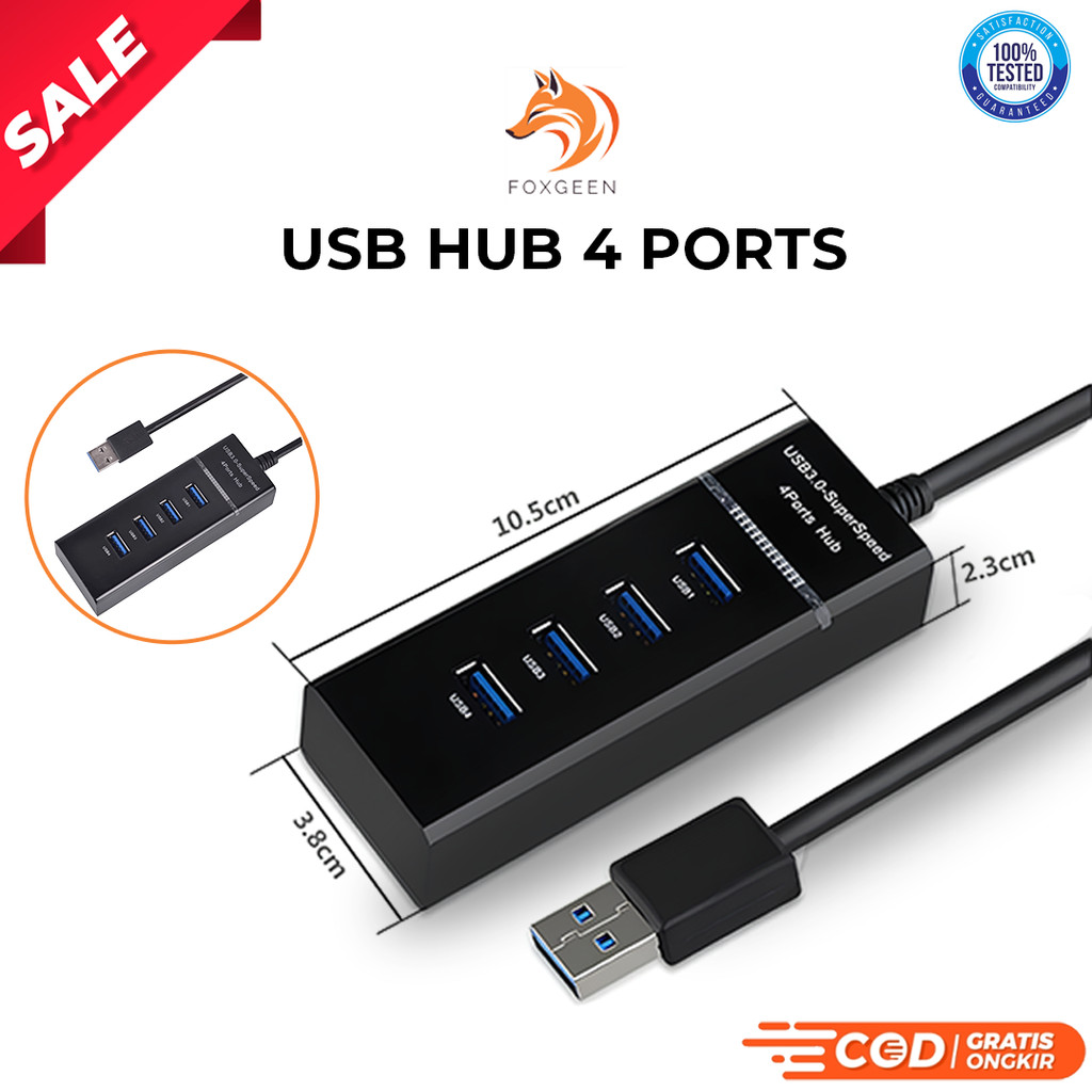 Jual USB HUB 3.0 4 PORT PANJANG KABEL 1 METER SUPER SPEED / 1M promo ...